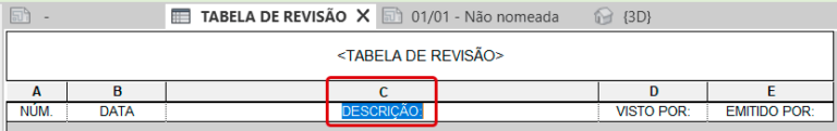 Folha com Tabela de revisão - Revit - Qualificad