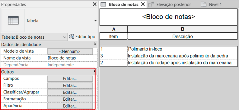 Bloco de notas - Revit - Qualificad